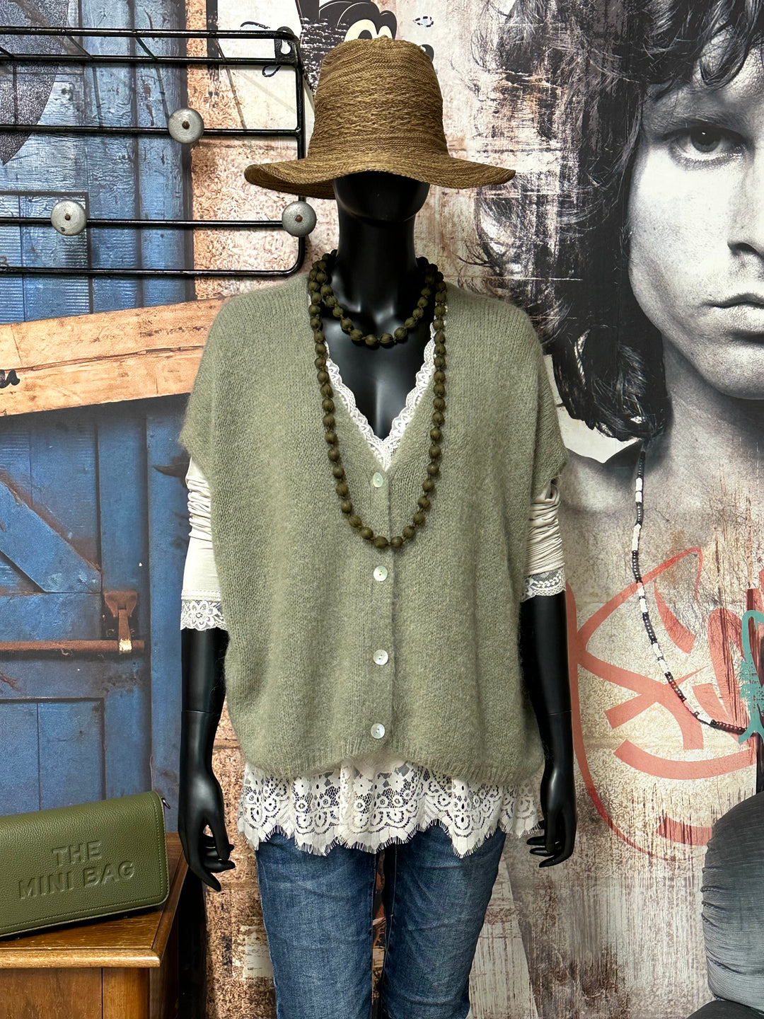 Gilet tout doux sans manches vert sauge (42/48) MADE IN ITALY – La FABriK